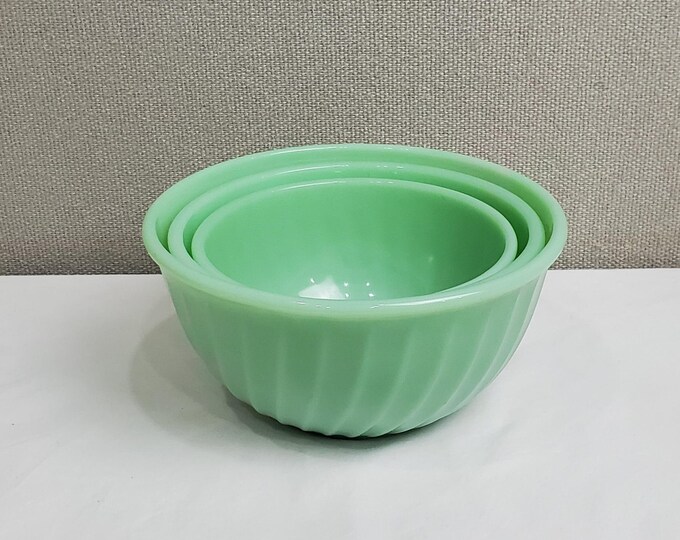 Vintage Fire King Jadeite Swirl Nesting Mixing Bowl, # 18 - #5 - #14 - Etsy
