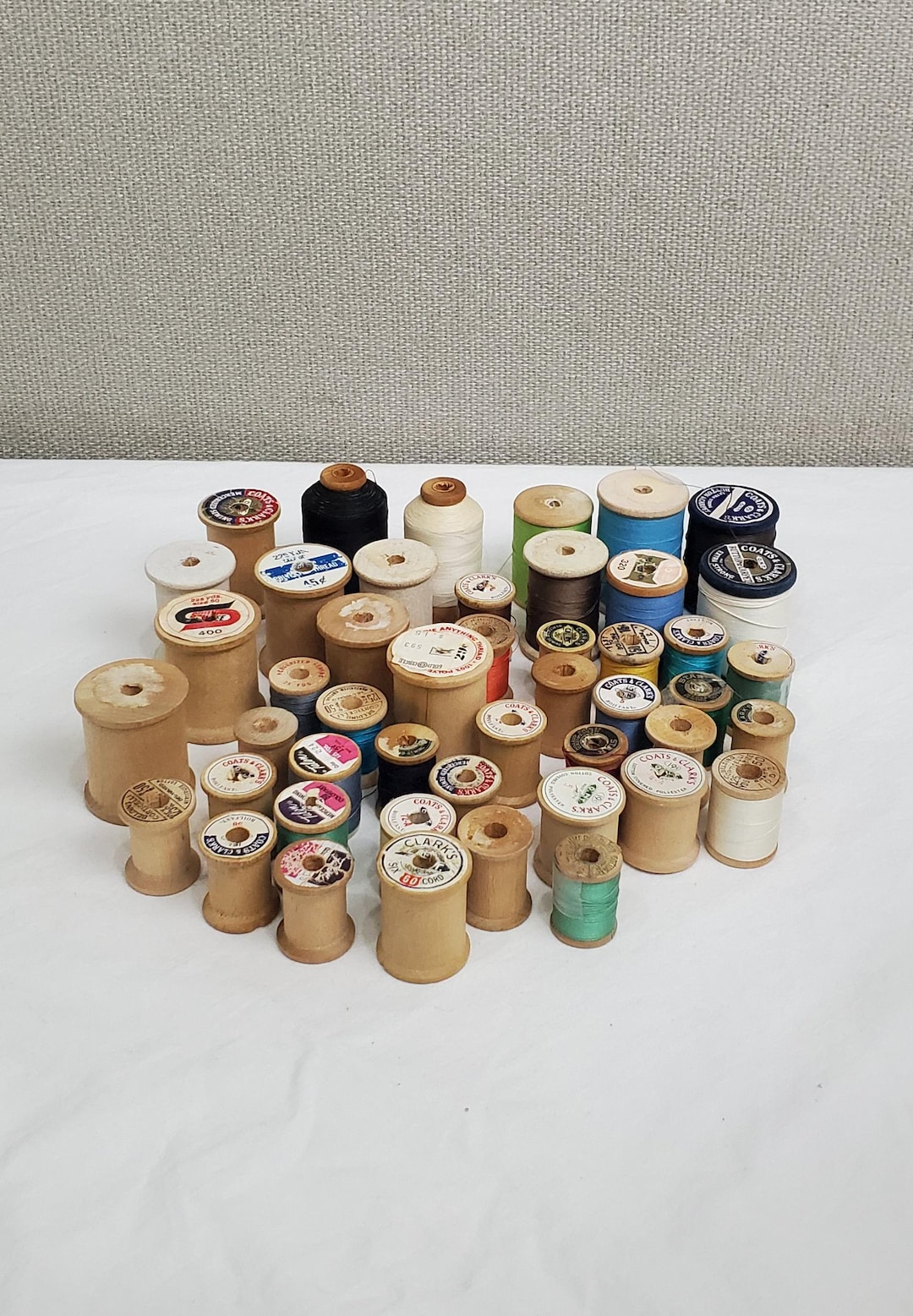 Vintage Wooden Thread Spools, Sewing Craft Supply (set of 47) - Etsy