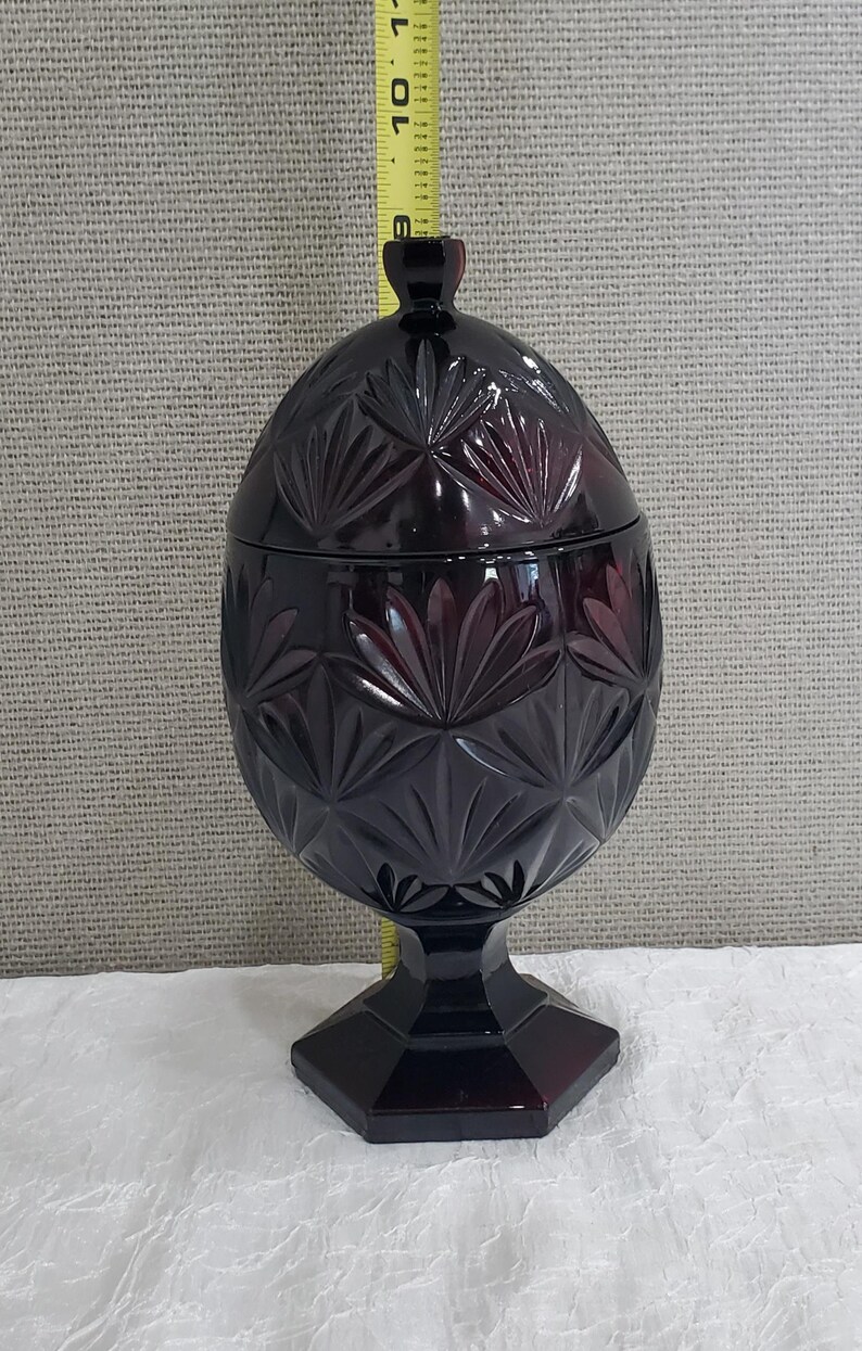Vintage Ruby Red Luminarc Candy Dish: Cristal D'arques Pedestal Egg - Etsy