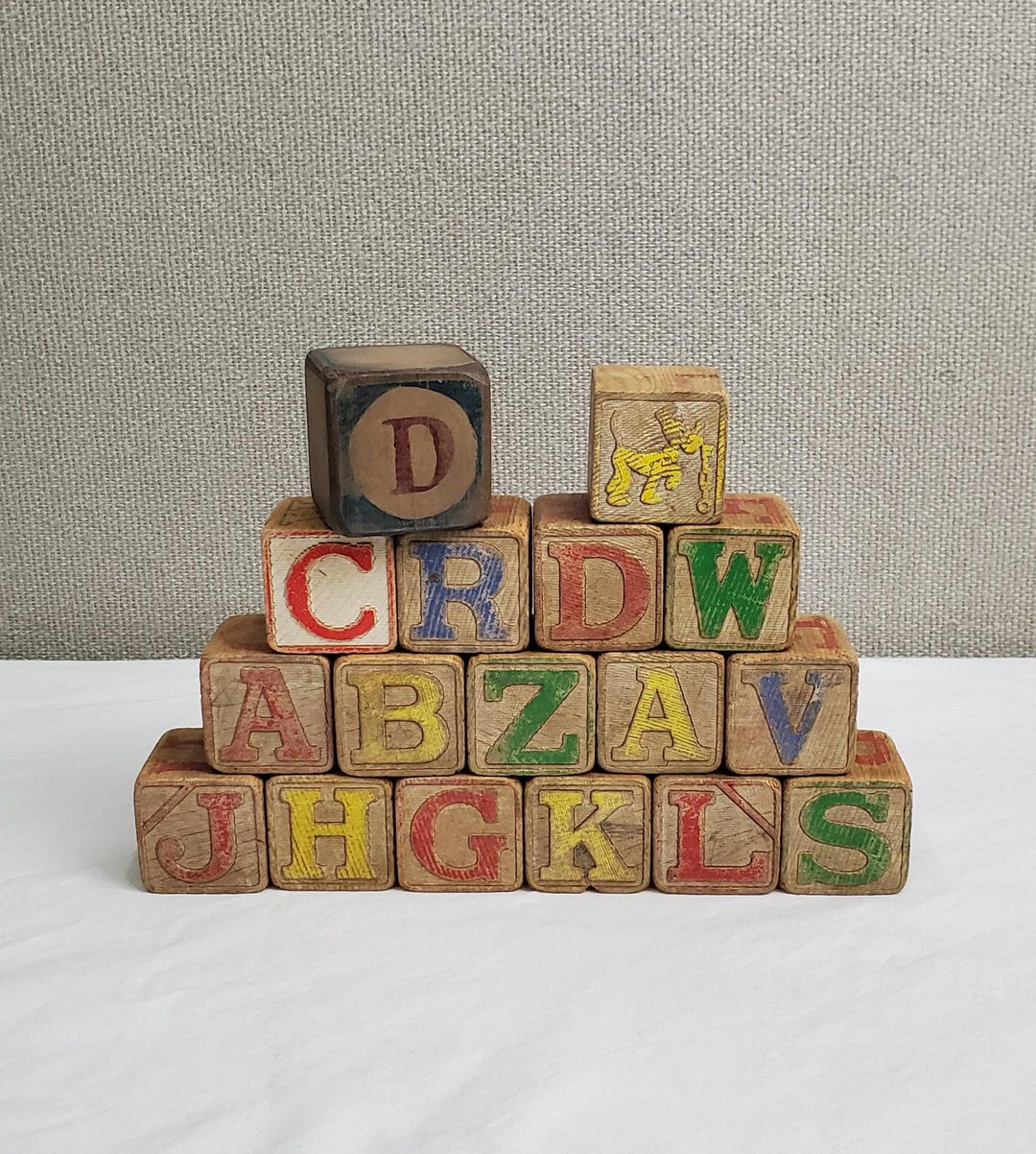 Vintage Wooden Alphabet Blocks - Etsy