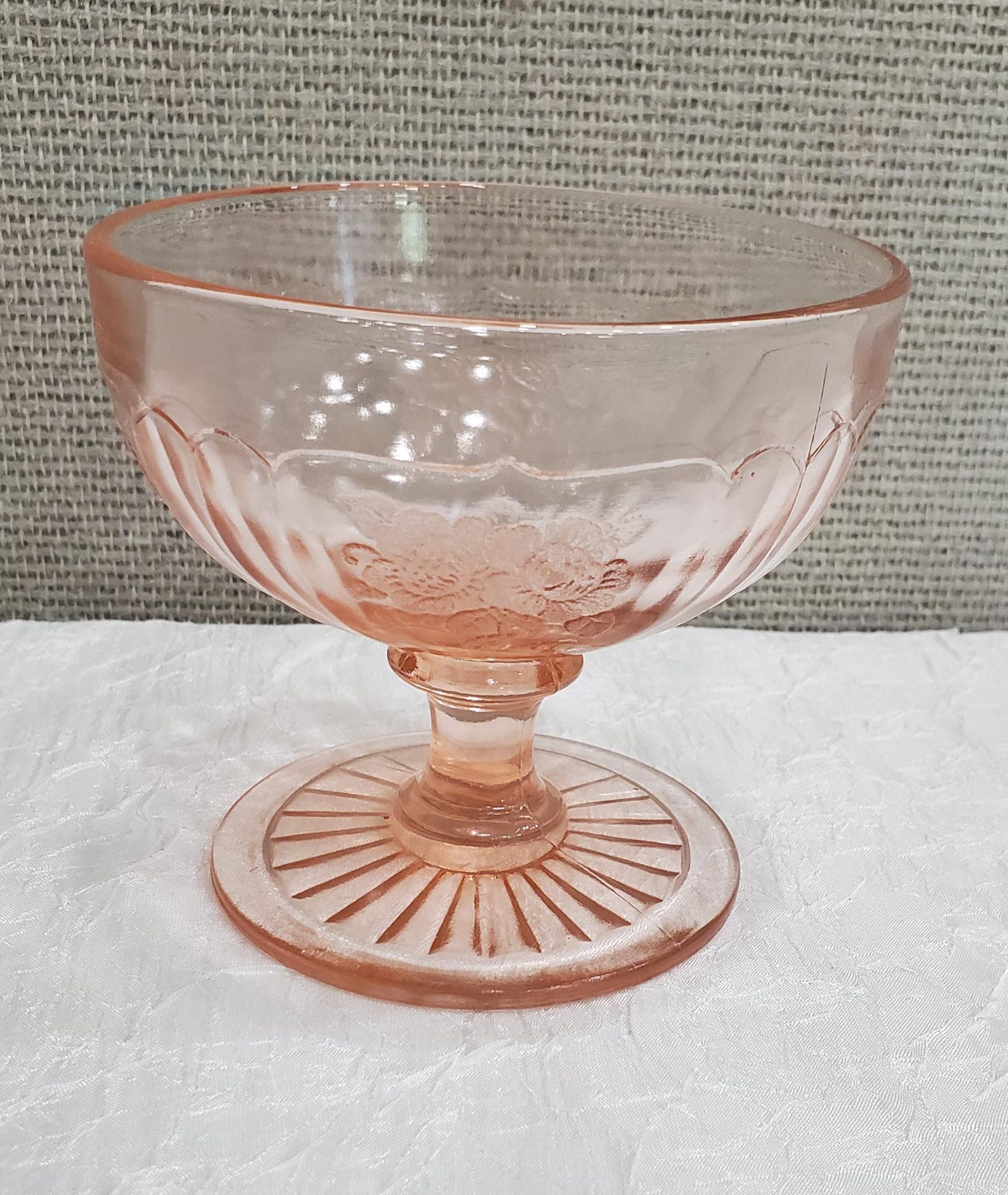 Mayfair Open Rose Pink Glass Footed Sherbet Dish, 1930s - Etsy