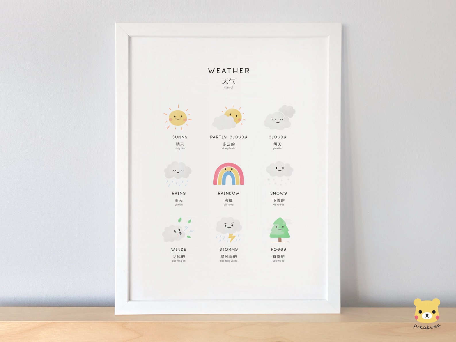 Set of 10 Bilingual Chinese Educational Posters, Simplified Chinese ...