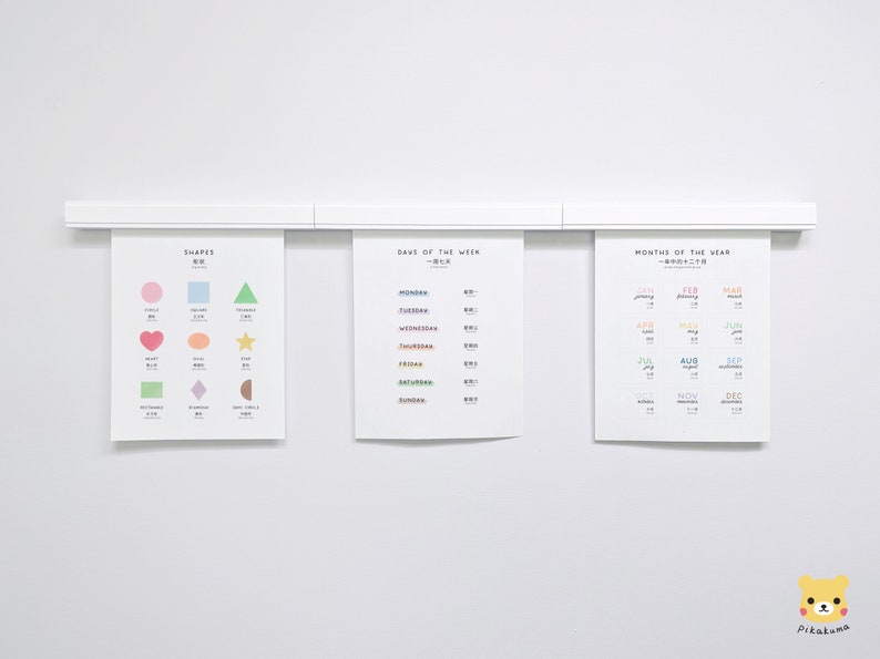 Set of 10 Bilingual Chinese Educational Posters, Simplified Chinese ...