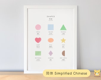 Set of 10 Bilingual Chinese Educational Posters, Simplified Chinese ...