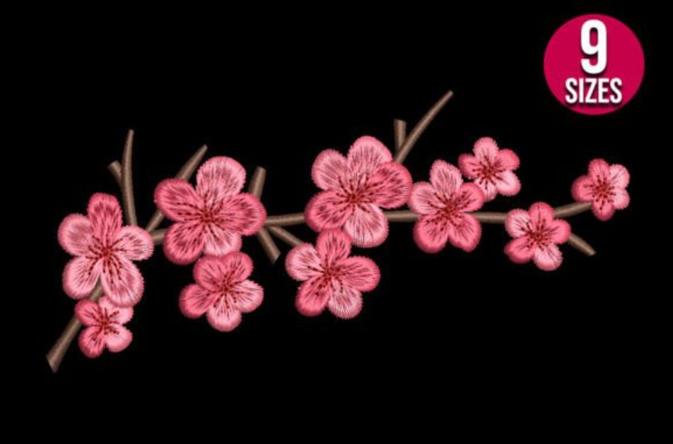 Cherry Blossom Embroidery Design, Cherry Branch, Machine Embroidery ...