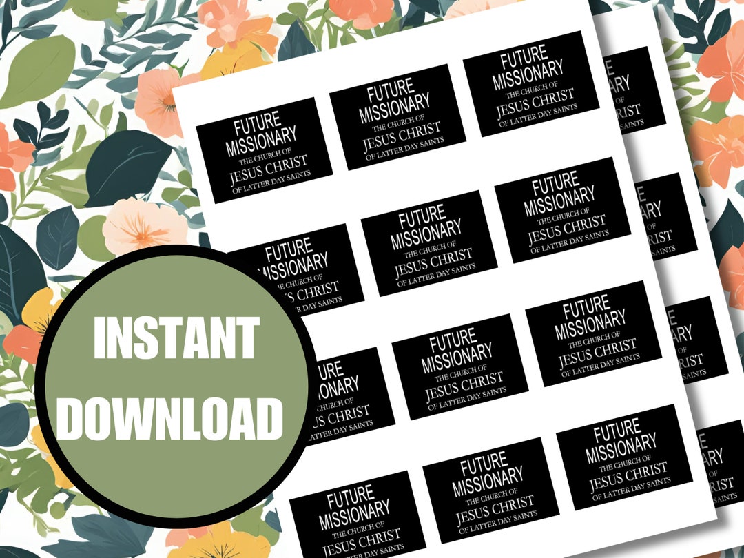 LDS Future Missionary Printable Name Tag Primary Mission Lesson ...