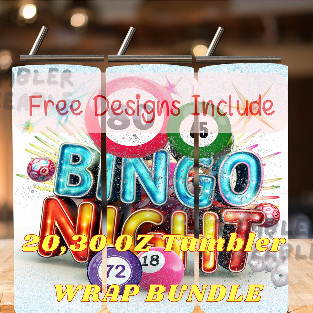 Bingo Tumbler Wrap PNG, Bingo 20 Oz 30 Oz Skinny Tumbler Sublimation ...