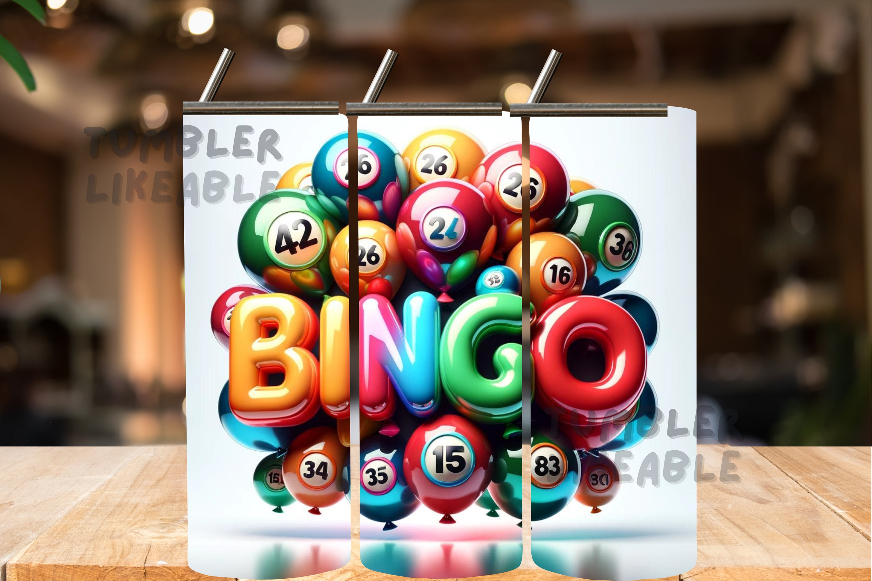 Bingo Tumbler Wrap PNG, Bingo 20 Oz Skinny Tumbler Sublimation Design ...