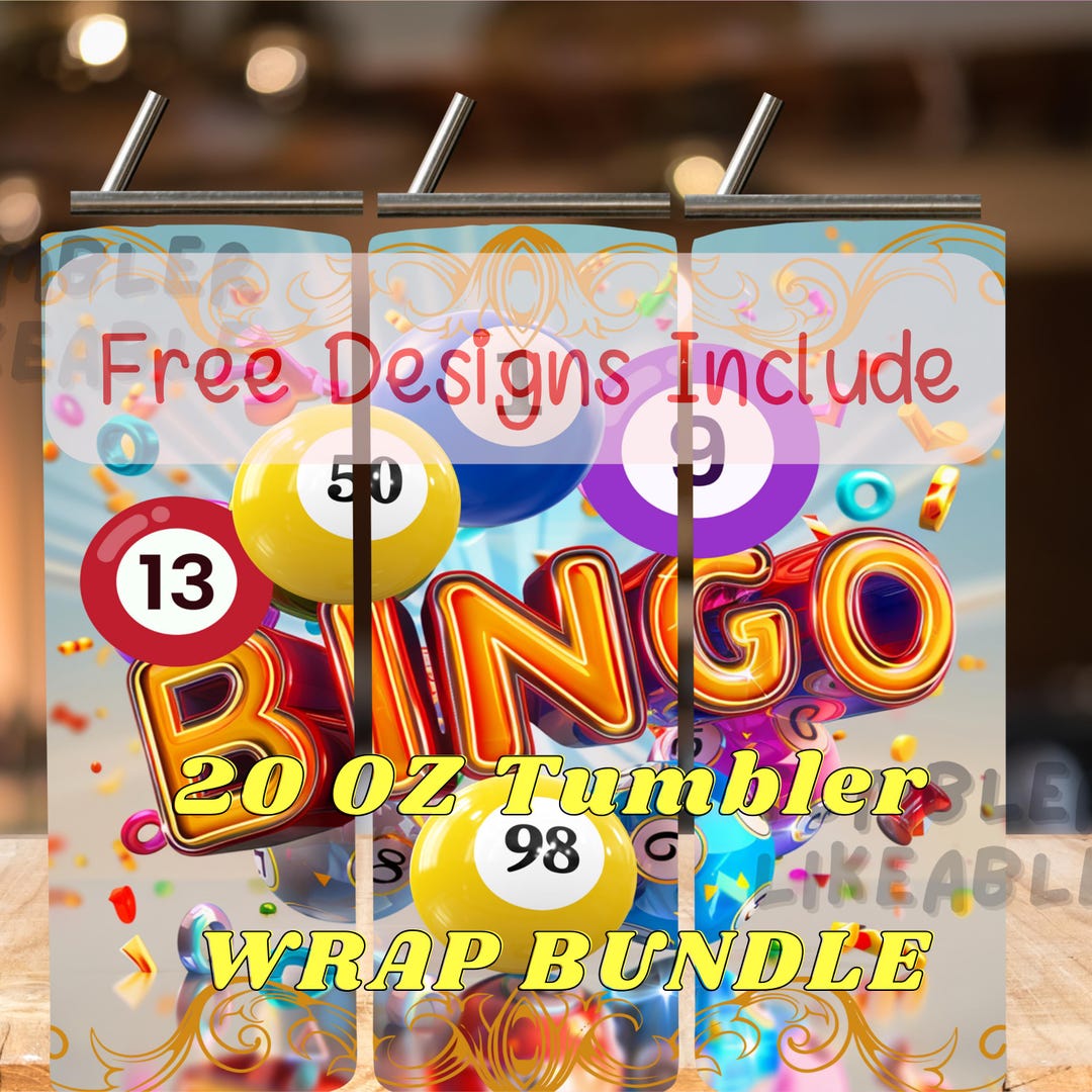 Bingo Tumbler Wrap PNG, Bingo 20 Oz 30 Oz Skinny Tumbler Sublimation ...