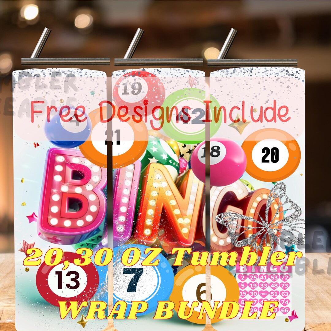 Bingo Game 20oz Tumbler Wrap | Fun Bingo Lover Cup | Gift for Bingo ...