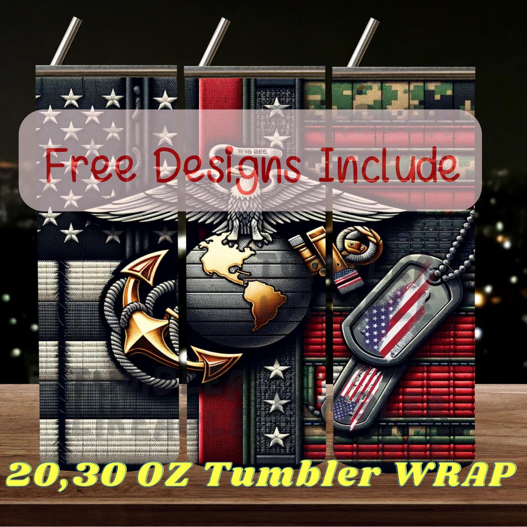 American Soldier Tumbler Sublimation Design: Veteran USA Military ...