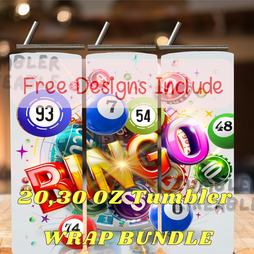 Bingo Tumbler Wrap PNG, Bingo 20 Oz 30 Oz Skinny Tumbler Sublimation ...