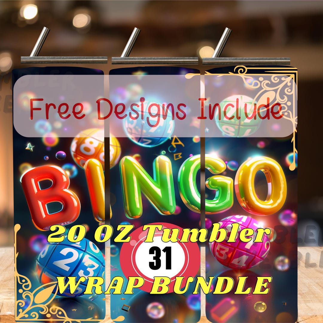 Bingo Tumbler Wrap PNG, Bingo 20 Oz 30 Oz Skinny Tumbler Sublimation ...