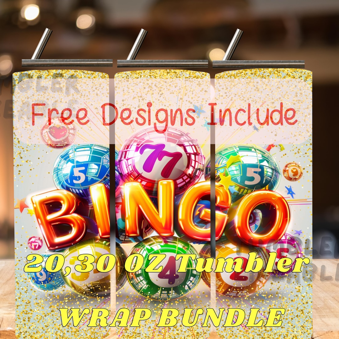 Bingo Tumbler Wrap PNG, Bingo 20 Oz 30 Oz Skinny Tumbler Sublimation ...