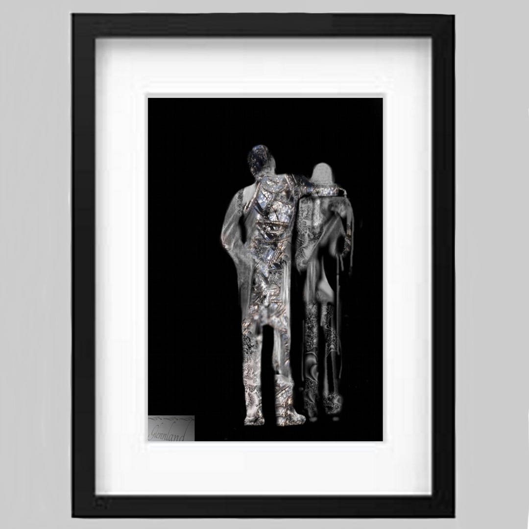 Abstract Loving Couple Printable Wall Art - Etsy