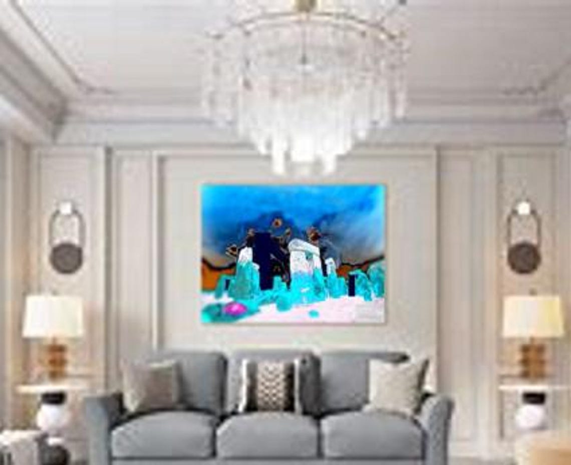 Surreal Art Print Stonehenge Under Water Futuristic Armageddon - Etsy