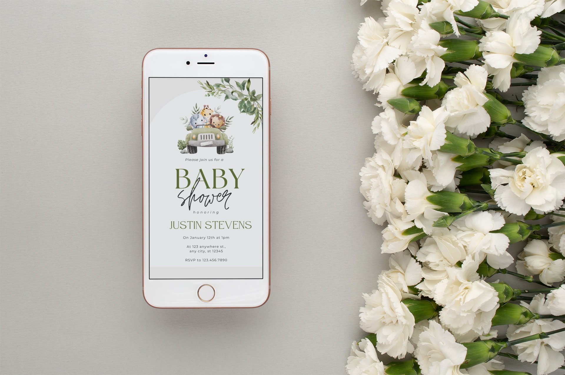 Woodland Baby Shower, Greenery Forest Animals Baby Shower, Gender ...