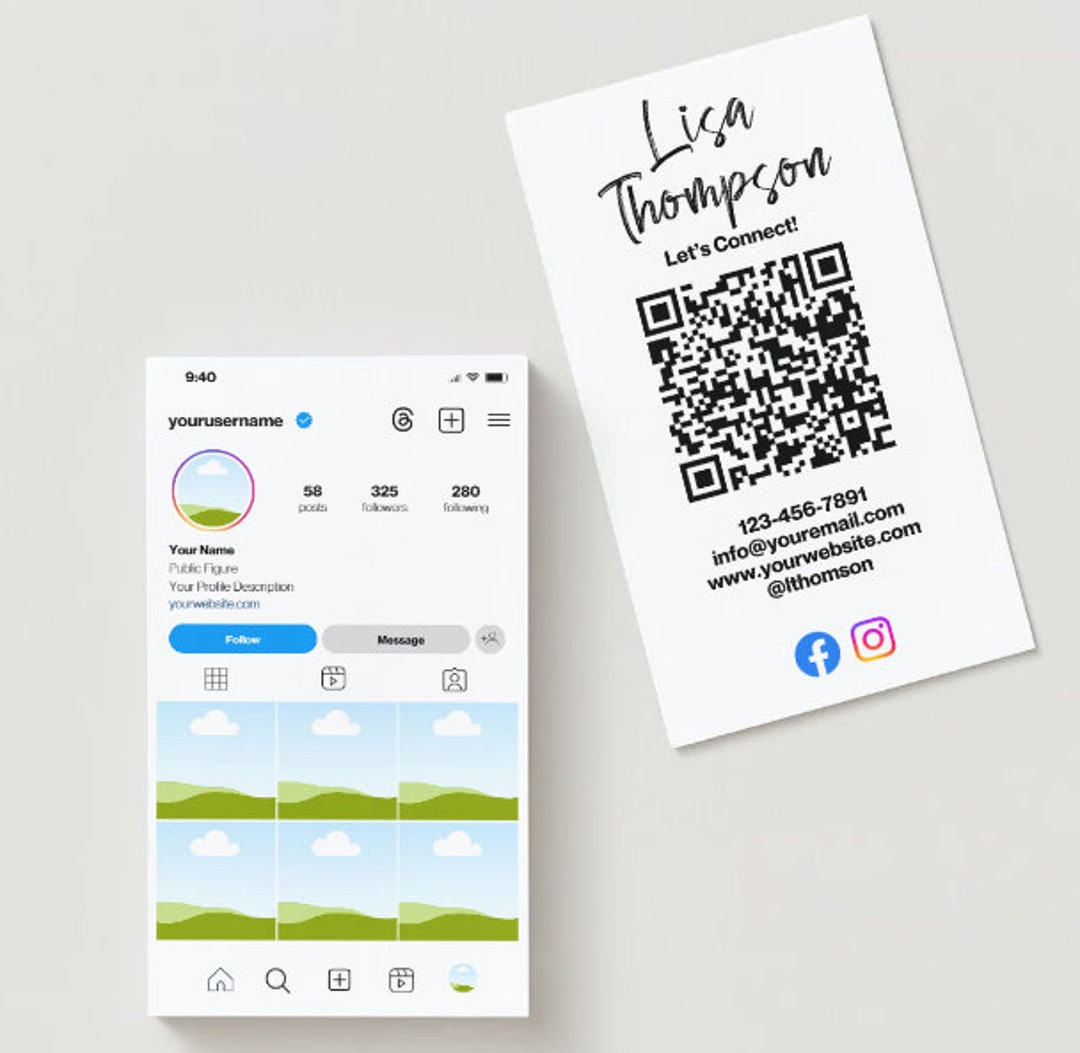 Instagram Business Card Template - Etsy
