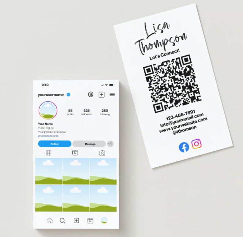 Instagram Business Card Template - Etsy