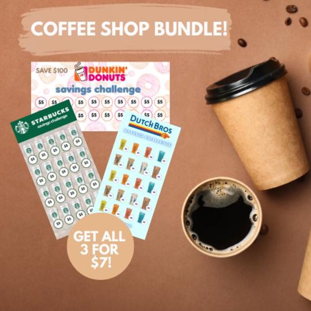 A6 Coffee Shop Bundle Savings Challenges - Etsy