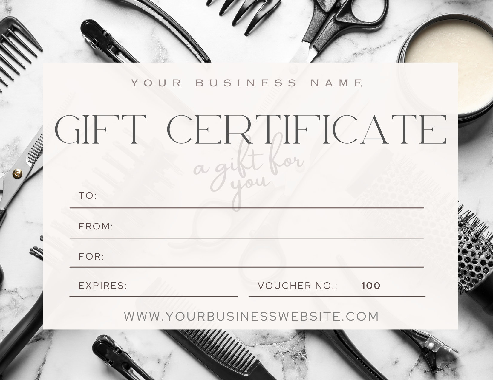Editable Hair Stylist Gift Certificate Template. Easily Customize With ...