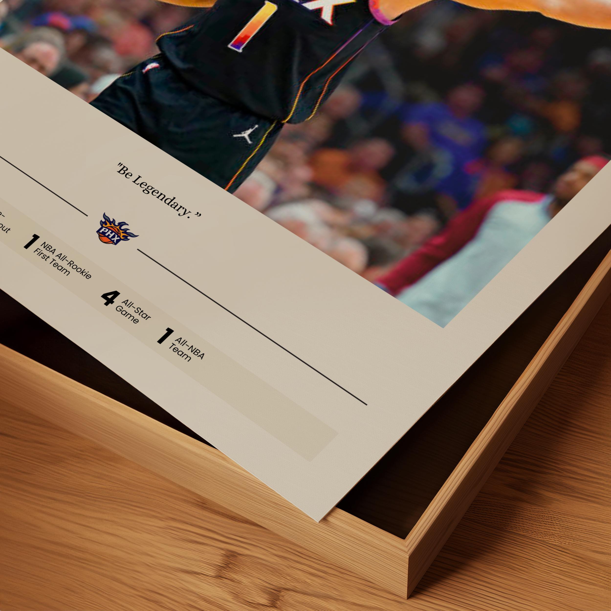 Devin Booker Basketball Poster, NBA Star Art Print, Sports Wall Decor ...