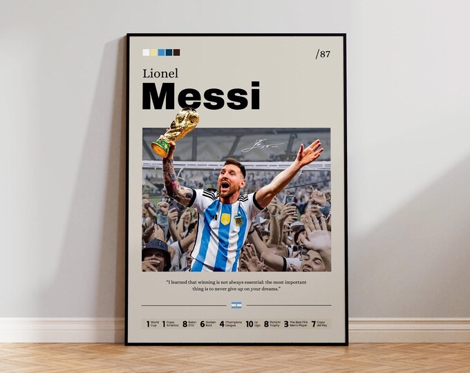 Lionel Messi Argentina, Printable A3 Sport Wall Art, Gift for Boy ...