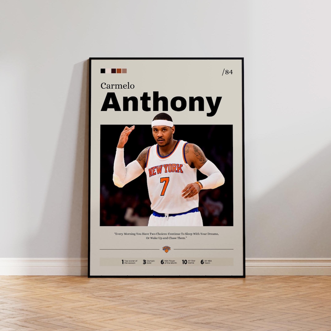 Carmelo Anthony Poster Print, Basketball Wall Art, NBA Decor, Sports ...