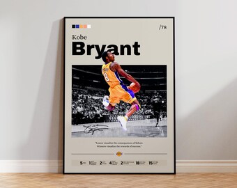 Kobe Bryant Poster, Wall Decor, Sports Memorabilia, Black Mamba Tribute ...