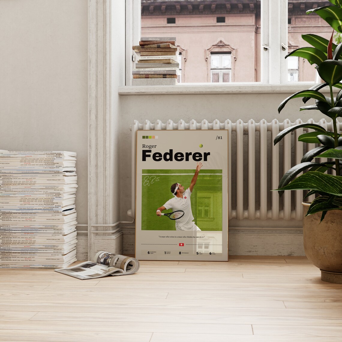 Roger Federer Poster, Tennis Print, Federer Print Decor, Tennis Legend ...