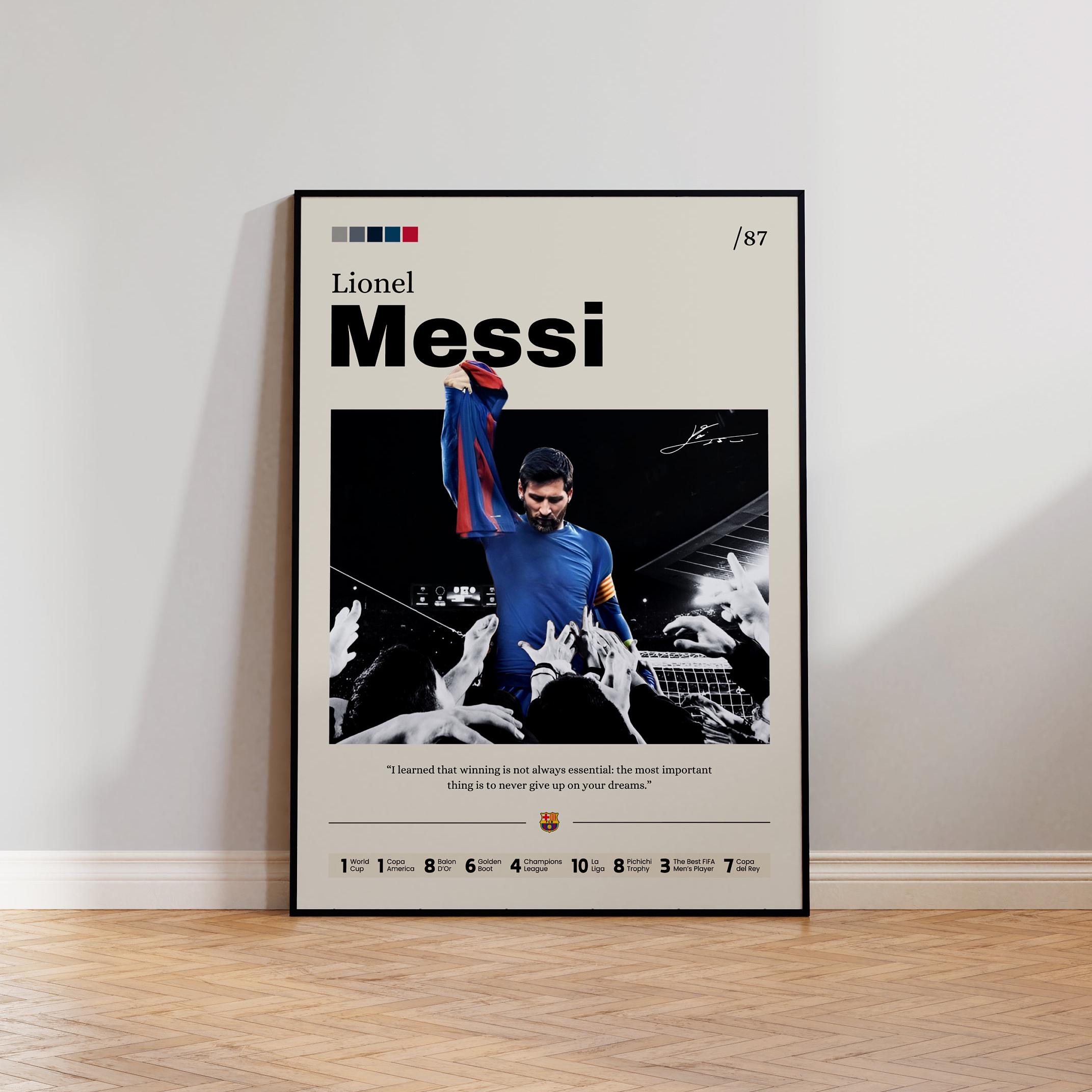 Lionel Messi Poster, Messi Soccer Print Decor, FC Barcelona Poster ...