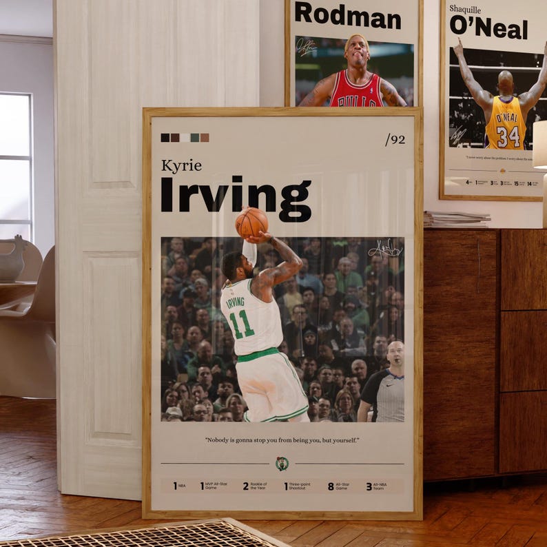 Kyrie Irving Basketball Poster, NBA Wall Art, Sports Decor, Basketball ...