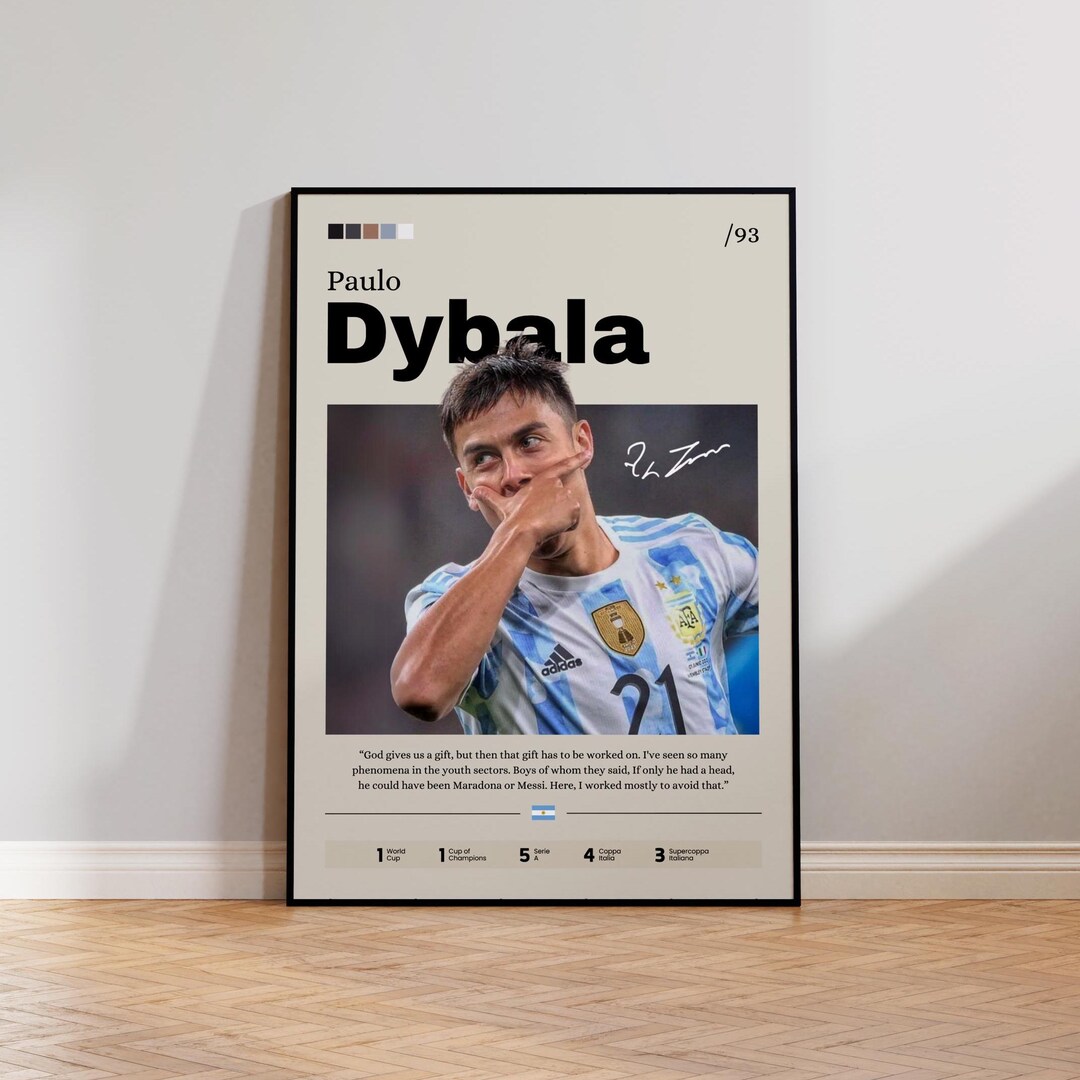 Paulo Dybala Poster, Soccer Star Print, Football Decor, Sports ...