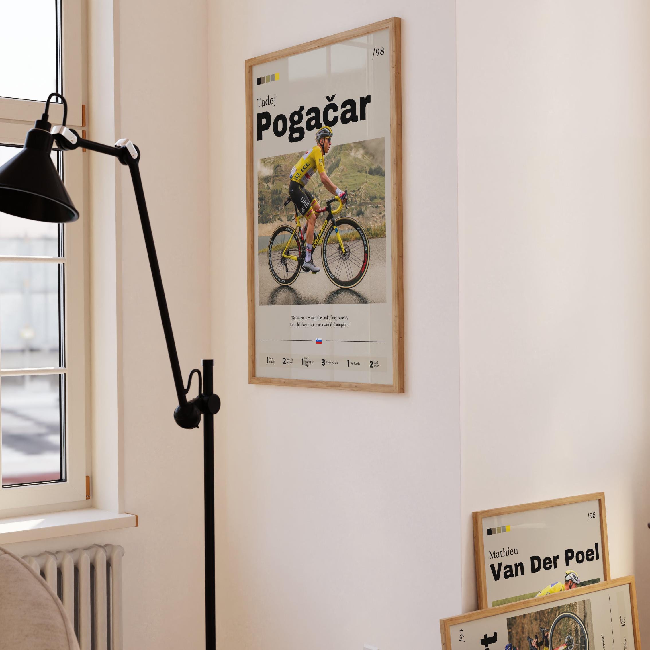 Tadej Pogacar Poster Art Print, Cycling Champion Wall Decor, Tour De ...