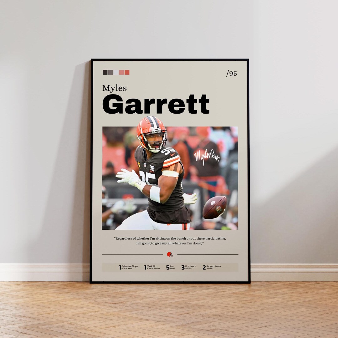 Myles Garrett Poster, Cleveland Browns Wall Art, NFL Print, Football ...