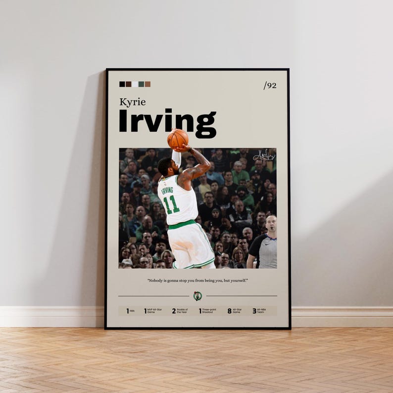 Kyrie Irving Basketball Poster, NBA Wall Art, Sports Decor, Basketball ...