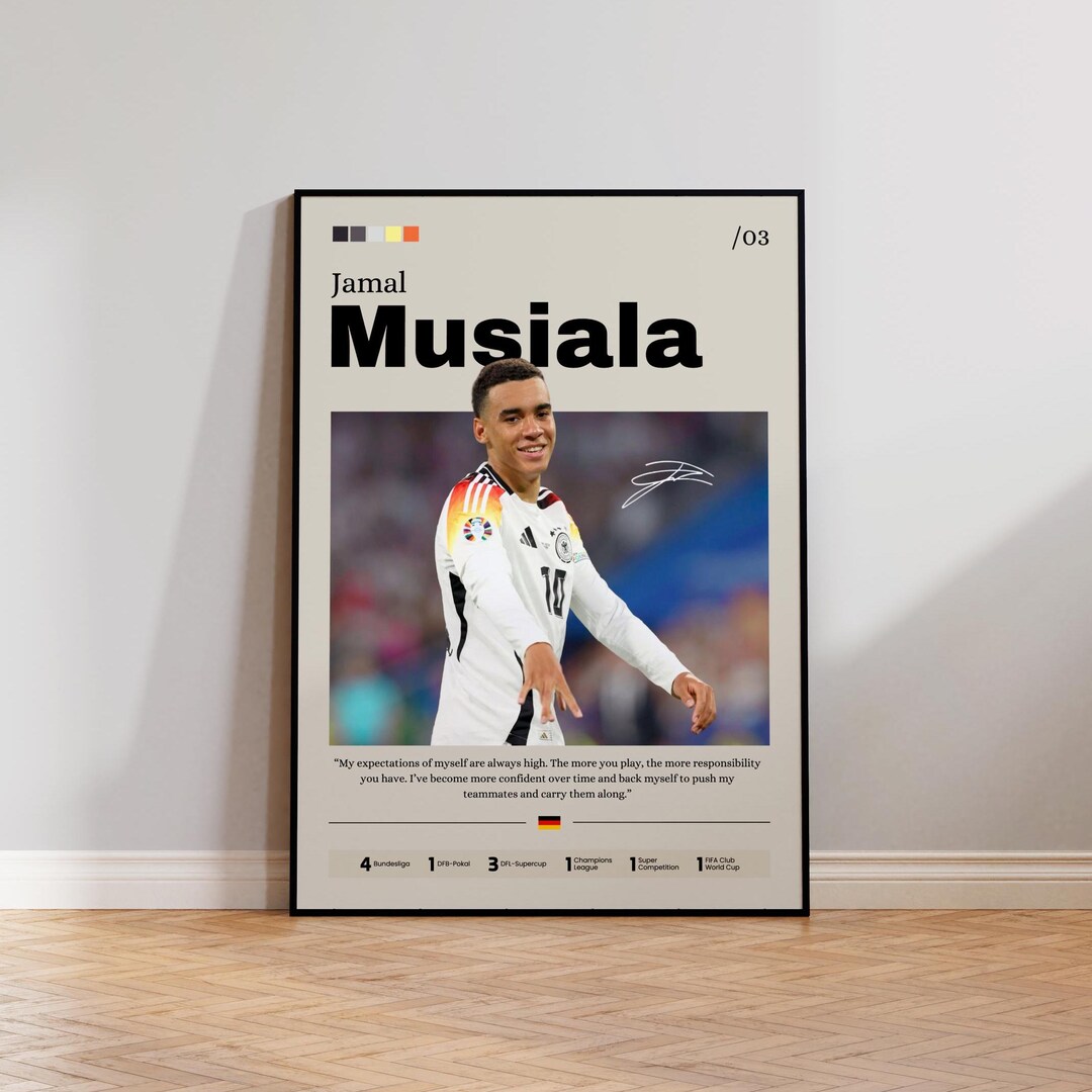 Jamal Musiala Poster, Musiala Soccer Print Decor, German National Team ...