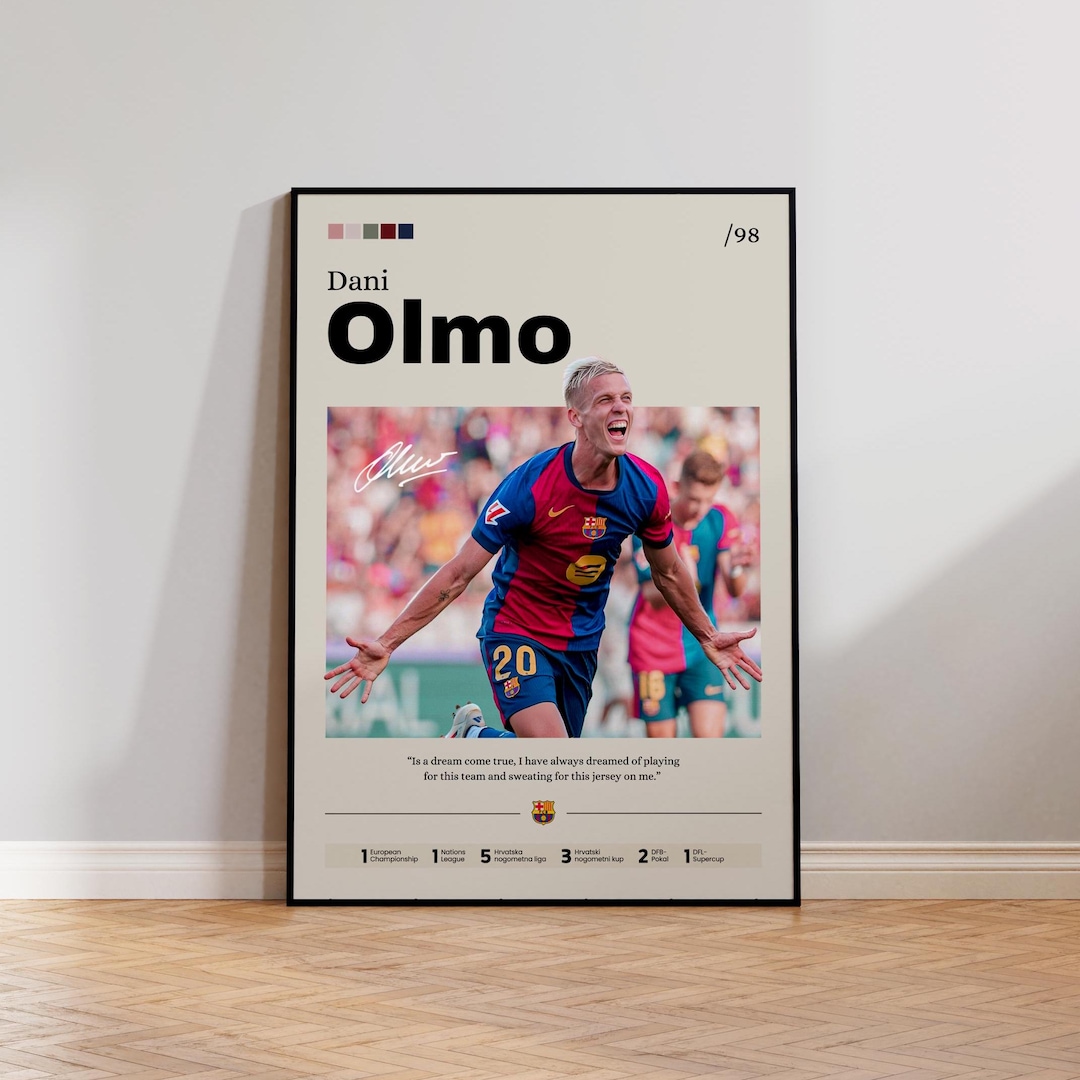 Dani Olmo Poster, Soccer Star Print, Football Decor, Sports ...