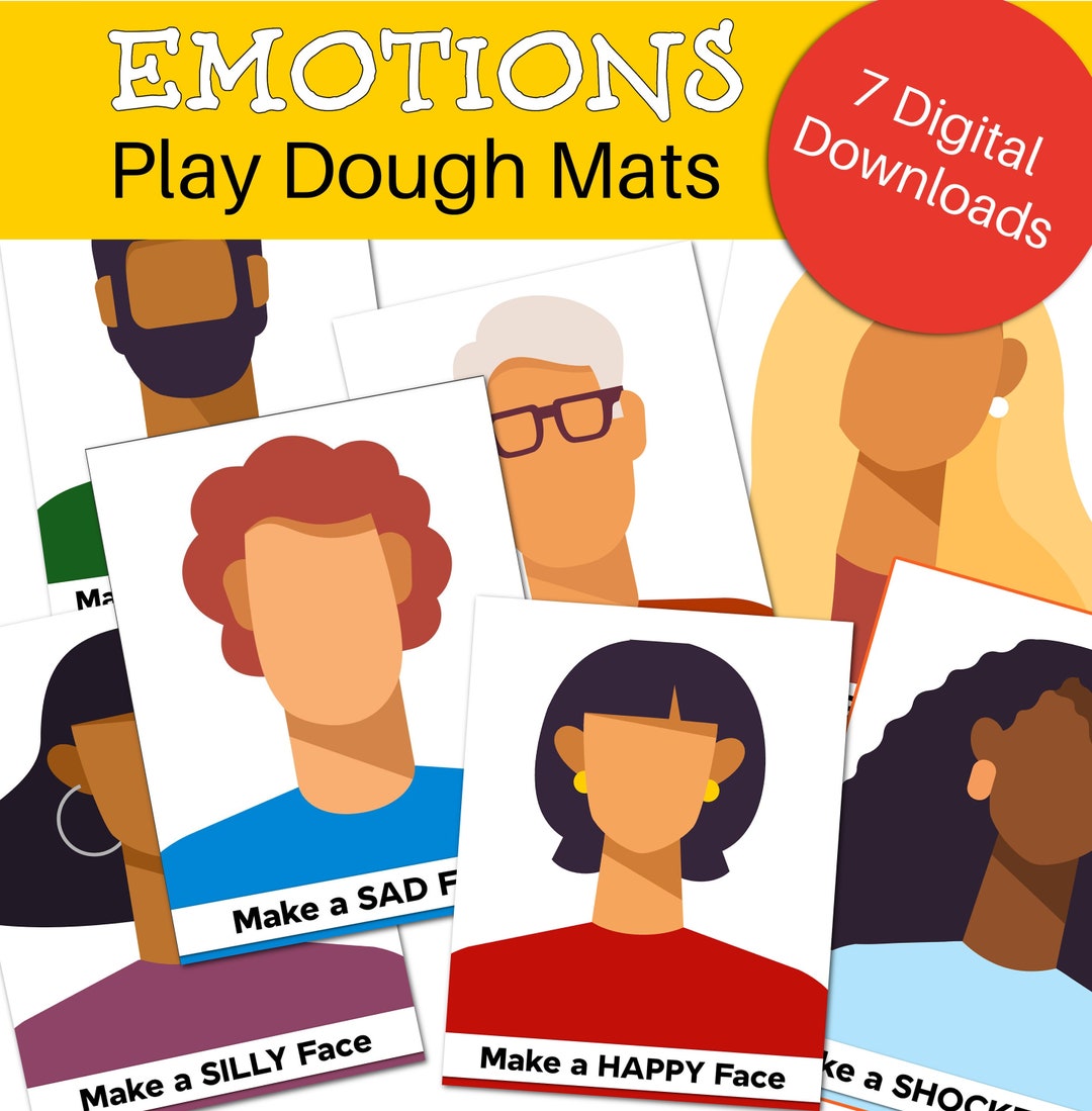 Printable Play-dough Mats With 7 Different Emotions, Learn Feelings and ...