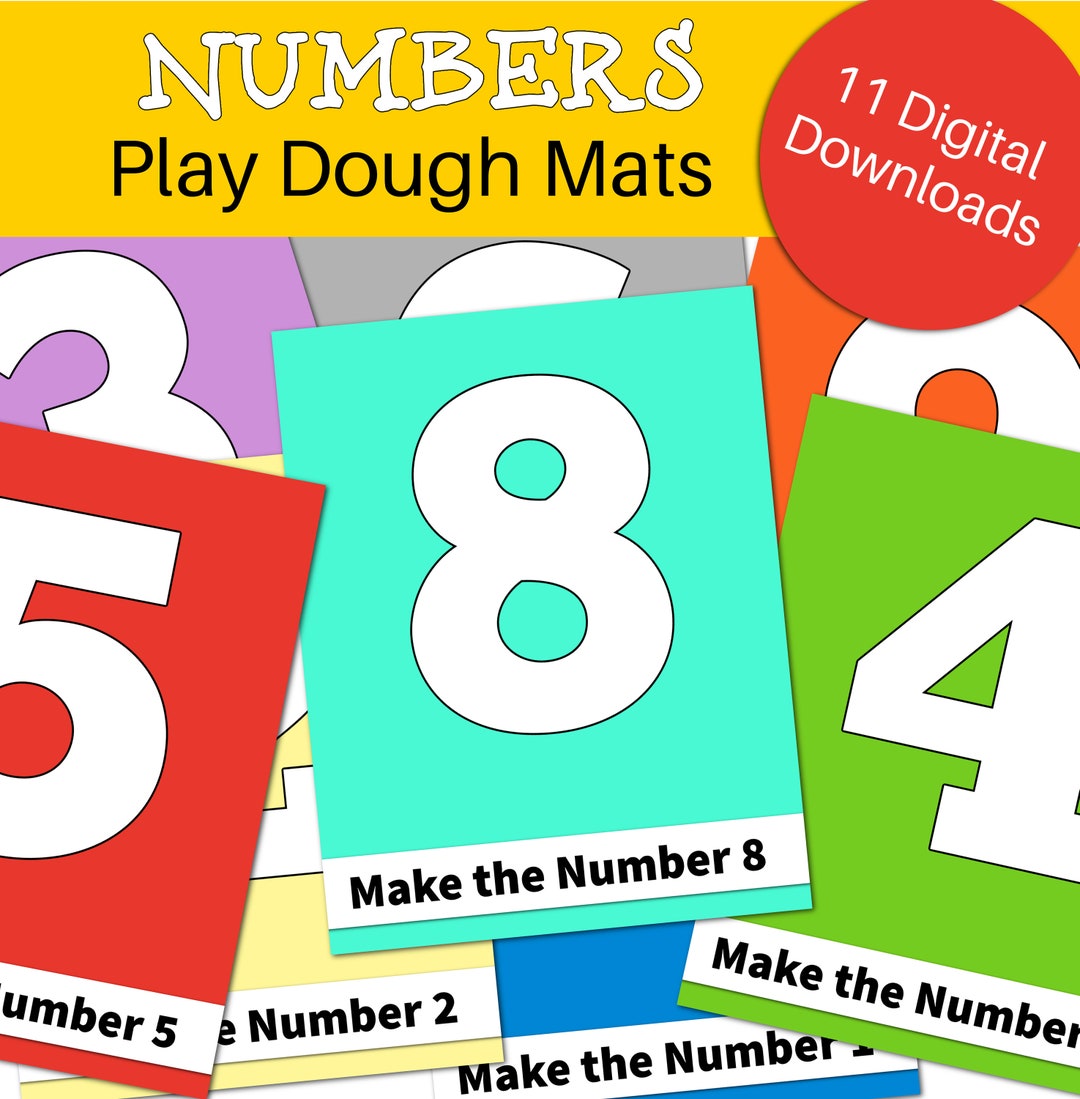 11 Printable Play-dough Mats With Numbers & Colors, Early-learning ...