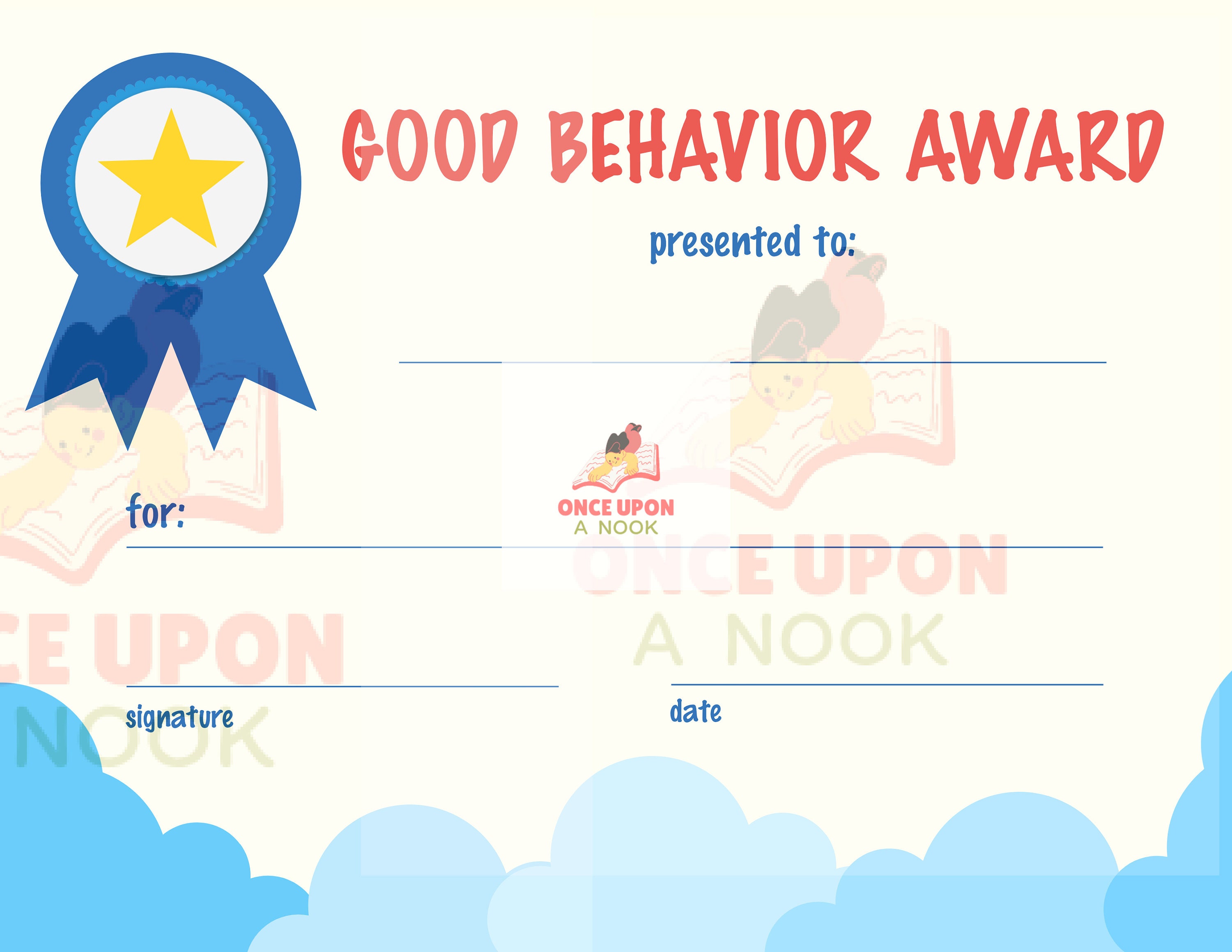 Good Behavior Award Certificate - Digital Download PDF - Etsy Good Behavior Award Certificate - Digital Download PDF - Etsy