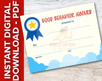 Big Helper Award, Thank You, Appreciation, Award Good Behavior ...