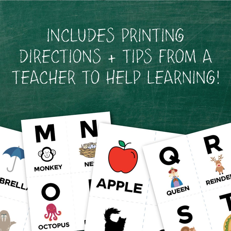 Alphabet Flashcards TWO SETS With Unlimited Prints for Early Learning ...