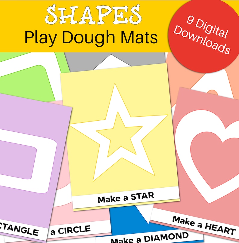 Printable Play-dough Mats With 9 Different Shapes & Colors, Learn ...