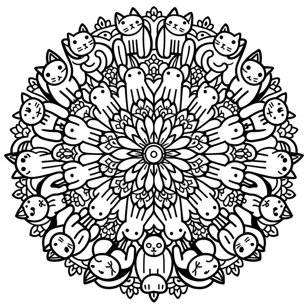 Cat Mandala - Etsy