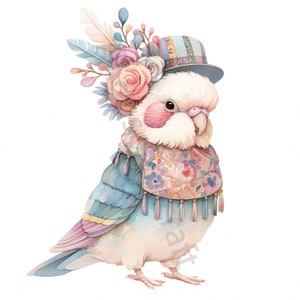 15 Cute Whimsical Bird Clipart, Colorful Bird Clipart, High Res Jpgs ...