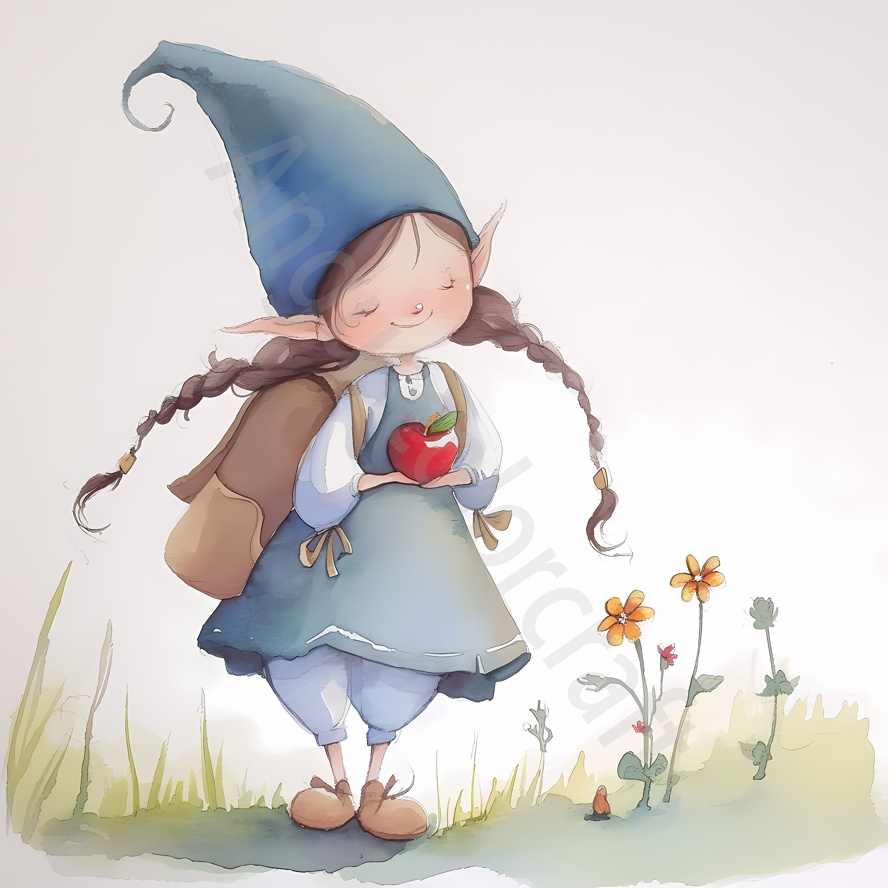 Watercolor Girl Gnomes Clipart Bundle, Gnome, 13 Jpgs, Spring ...