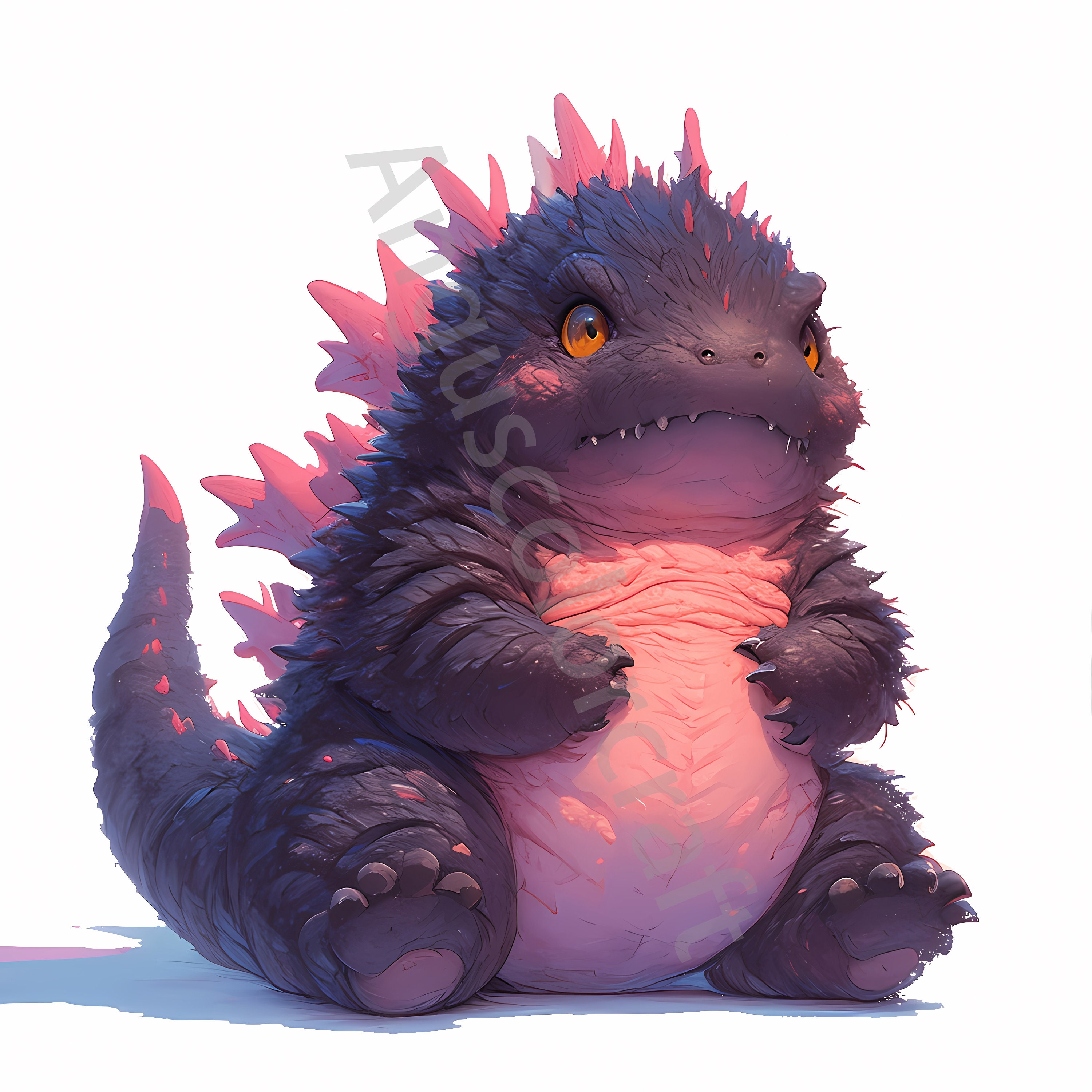 15 Pink Godzilla Clip Art Bundle, Godzilla Clipart JPG, Watercolor ...