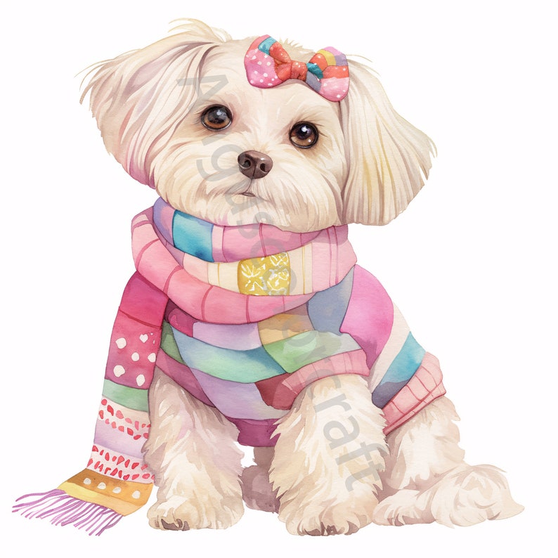 12 Cute Whimsical Puppy Clipart, Colorful Dogs Clipart, High Res Jpgs ...