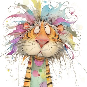 14 Cute Whimsical Tiger Clipart, Funny Tiger Clipart, High Quality JPG ...